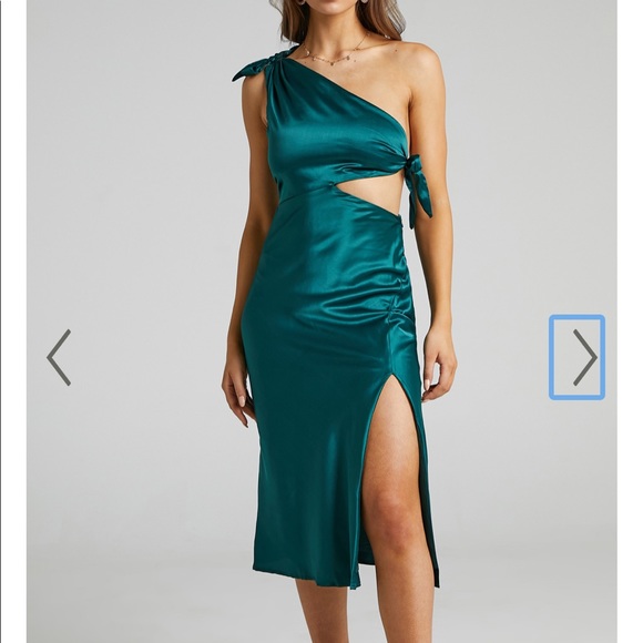 Showpo. | Dresses | Showpo Glaucus Dress In Emerald Satin | Poshmark